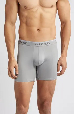 Calvin Klein 3-pack Low Rise Microfiber Stretch Boxer Briefs - Black/griff