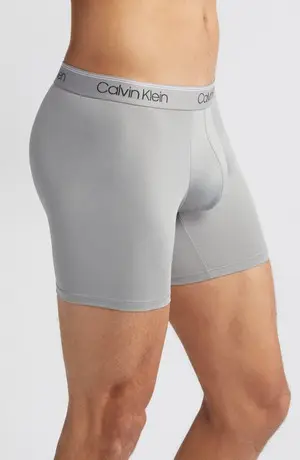 Calvin Klein 3-pack Low Rise Microfiber Stretch Boxer Briefs - Black/griff