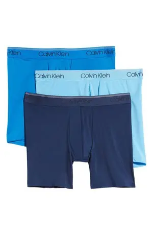 Calvin Klein 3-pack Low Rise Microfiber Stretch Boxer Briefs Blue Combo