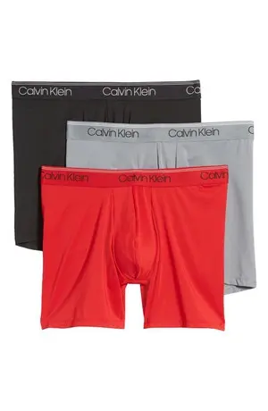 Calvin Klein 3-pack Low Rise Microfiber Stretch Boxer Briefs Red Combo