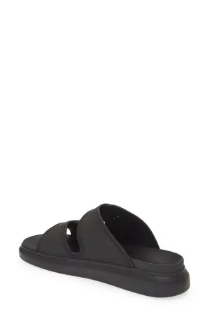 Alexander McQueen Oversize Slide Sandal - Black/ Silver