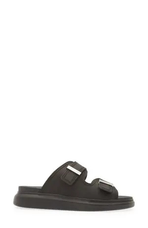Alexander McQueen Oversize Slide Sandal - Black/ Silver