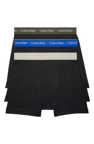 Calvin Klein Classics 3-pack Cotton Boxer Briefs Black/ Grey/ Blue
