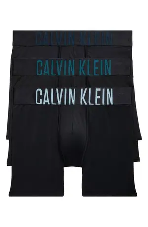 Calvin Klein Classics 3-pack Cotton Boxer Briefs Black/teal Blue Band