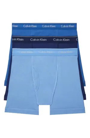 Calvin Klein Classics 3-pack Cotton Boxer Briefs - Blue Bay/minnow/medieval