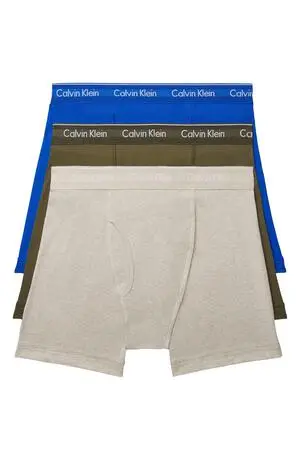 Calvin Klein Classics 3-pack Cotton Boxer Briefs Grey/ Grey/ Blue