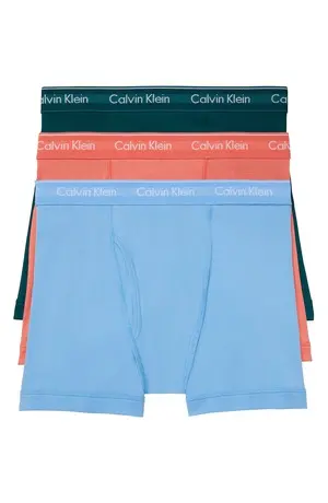 Calvin Klein Classics 3-pack Cotton Boxer Briefs Grey/ Teal/ Burgundy