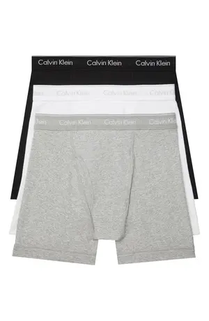 Calvin Klein Classics 3-pack Cotton Boxer Briefs Heather Grey/ White/ Black