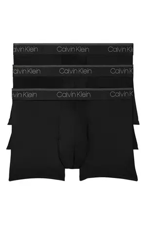 Calvin Klein 3-pack Low Rise Microfiber Stretch Trunks - Black