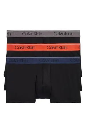 Calvin Klein 3-pack Low Rise Microfiber Stretch Trunks Black/charcoal/red/blue