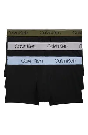 Calvin Klein 3-pack Low Rise Microfiber Stretch Trunks Gev Black W/ Da