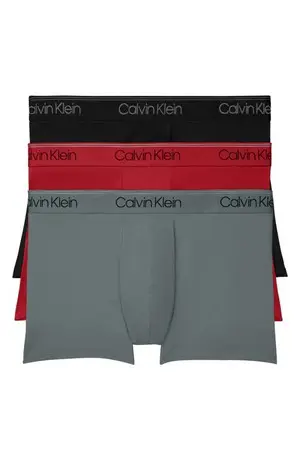 Calvin Klein 3-pack Low Rise Microfiber Stretch Trunks Red Combo