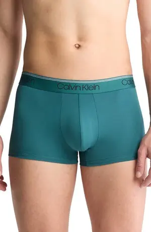 Calvin Klein 3-pack Low Rise Microfiber Stretch Trunks Teal Multi