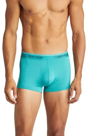 Calvin Klein 3-pack Low Rise Microfiber Stretch Trunks Turquoise
