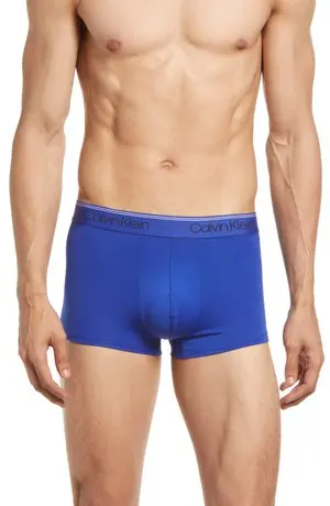 Calvin Klein 3-pack Low Rise Microfiber Stretch Trunks Work Blue/ Flame/ Olive