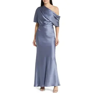 Amsale One-shoulder Fluid Satin Gown