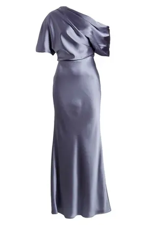Amsale One-shoulder Fluid Satin Gown