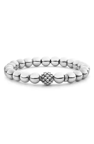 Lagos Signature Caviar Lattice Ball Stretch Bracelet