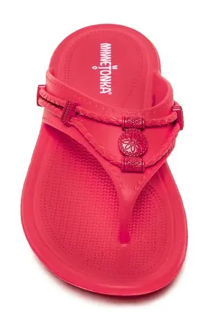 Minnetonka Silverthorne Prism Waterproof Flip Flop - Raspberry
