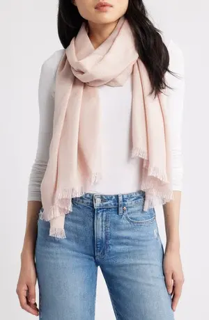 Nordstrom Metallic Lightweight Wrap Pink Dust