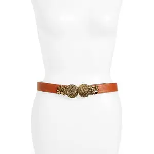 RAINA BELTS Pina Leather Belt - Brown