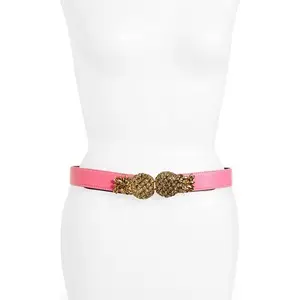 RAINA BELTS Pina Leather Belt - Pink