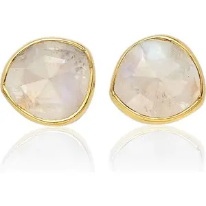 Monica Vinader Siren Stud Earrings - Gold/moonstone