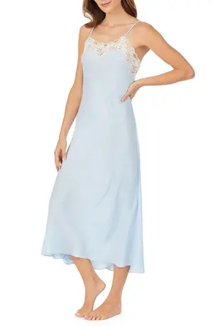 Eileen West Ballet Satin Nightgown - Blue