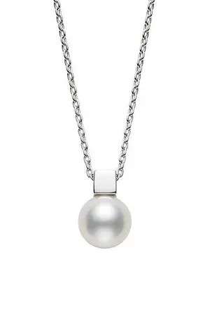 Mikimoto Classic Cultured Pearl Pendant Necklace - White Gold