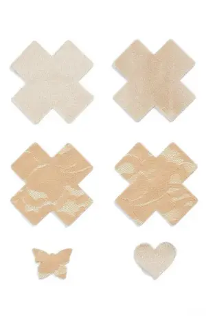 NIPPIES By Bristols Six Cross Nipple Covers - Cream