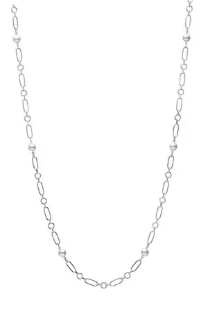 Mikimoto Cultured Pearl Station Necklace - White/gold Pearl
