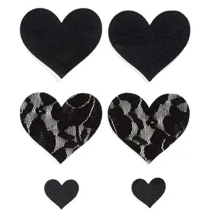 NIPPIES By Bristols Six Heart Nipple Covers - Black