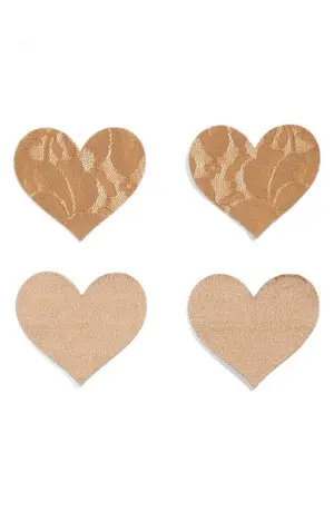 NIPPIES By Bristols Six Heart Nipple Covers Carmel