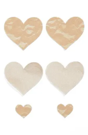 NIPPIES By Bristols Six Heart Nipple Covers - Cream
