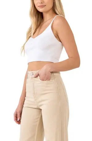 Endless Rose Knit Bralette Top - White