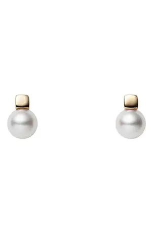 Mikimoto Mikimoto Classic Cultured Pearl Stud Earrings Yellow Gold