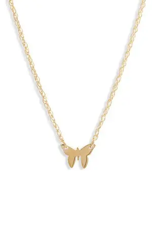 Jennifer Zeuner Jewelry Mariah Mini Butterfly Pendant Necklace - Yellow Gold