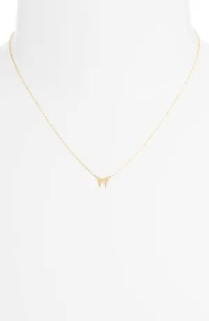 Jennifer Zeuner Jewelry Mariah Mini Butterfly Pendant Necklace - Yellow Gold