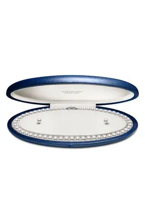 Mikimoto Cultured Pearl Necklace And Stud Earrings Set
