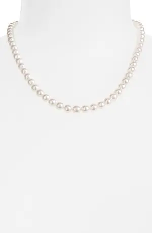 Mikimoto Cultured Pearl Necklace And Stud Earrings Set