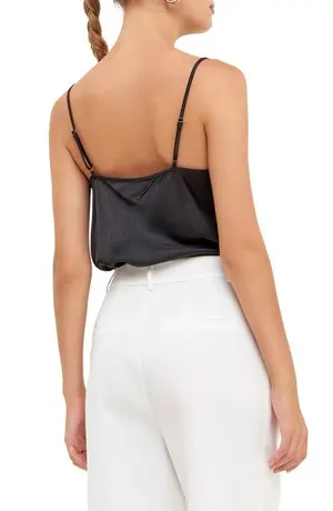 Endless Rose Cowl Neck Camisole - Black