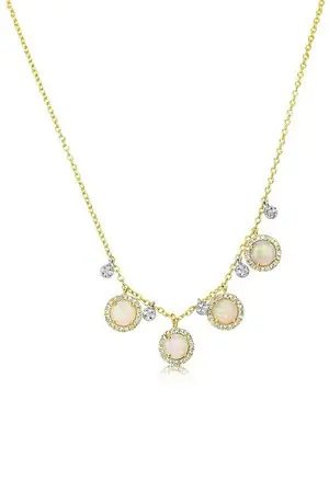 Meira T Opal And Diamond Necklace - Yellow Gold