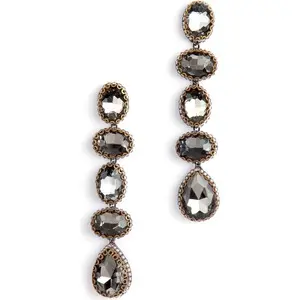 Deepa Gurnani Tyra Drop Earrings - Gunmetal