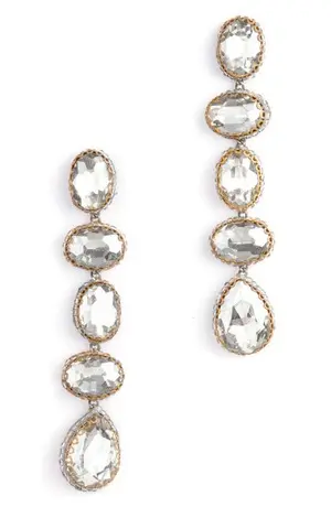 Deepa Gurnani Tyra Drop Earrings - Silver