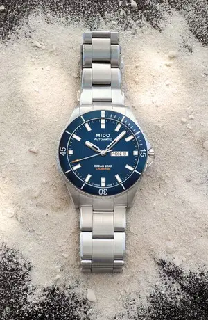 MIDO Ocean Star Diver Bracelet Watch - Silver/navy/silver