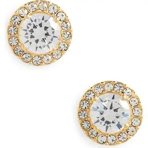 Nordstrom Halo Cubic Zirconia Stud Earrings - Clear- Gold