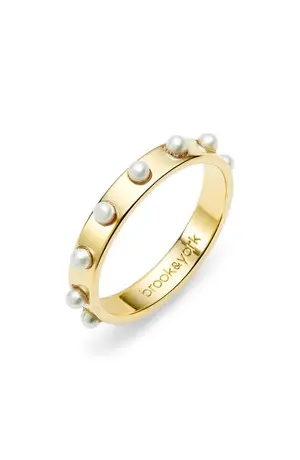 BROOK & YORK Holly Imitation Pearl Ring - Gold