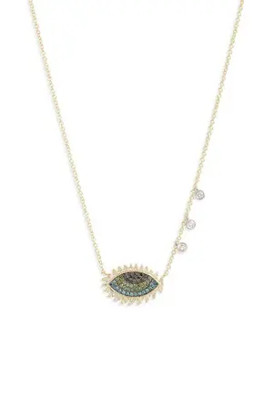 Meira T Evil Eye Diamond Pendant Necklace - Yellow Gold