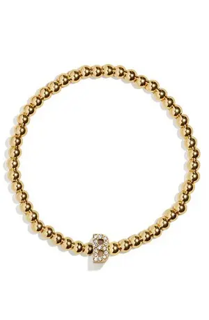 Baublebar Pisa Pavé Initial Bracelet Gold B