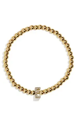 Baublebar Pisa Pavé Initial Bracelet - Gold E